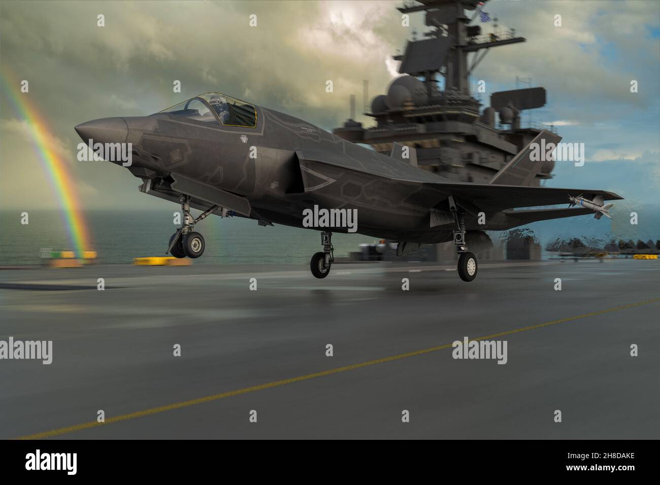 Lockheed Martin F-35 Lightning II takes off from the aircraft carrier ...