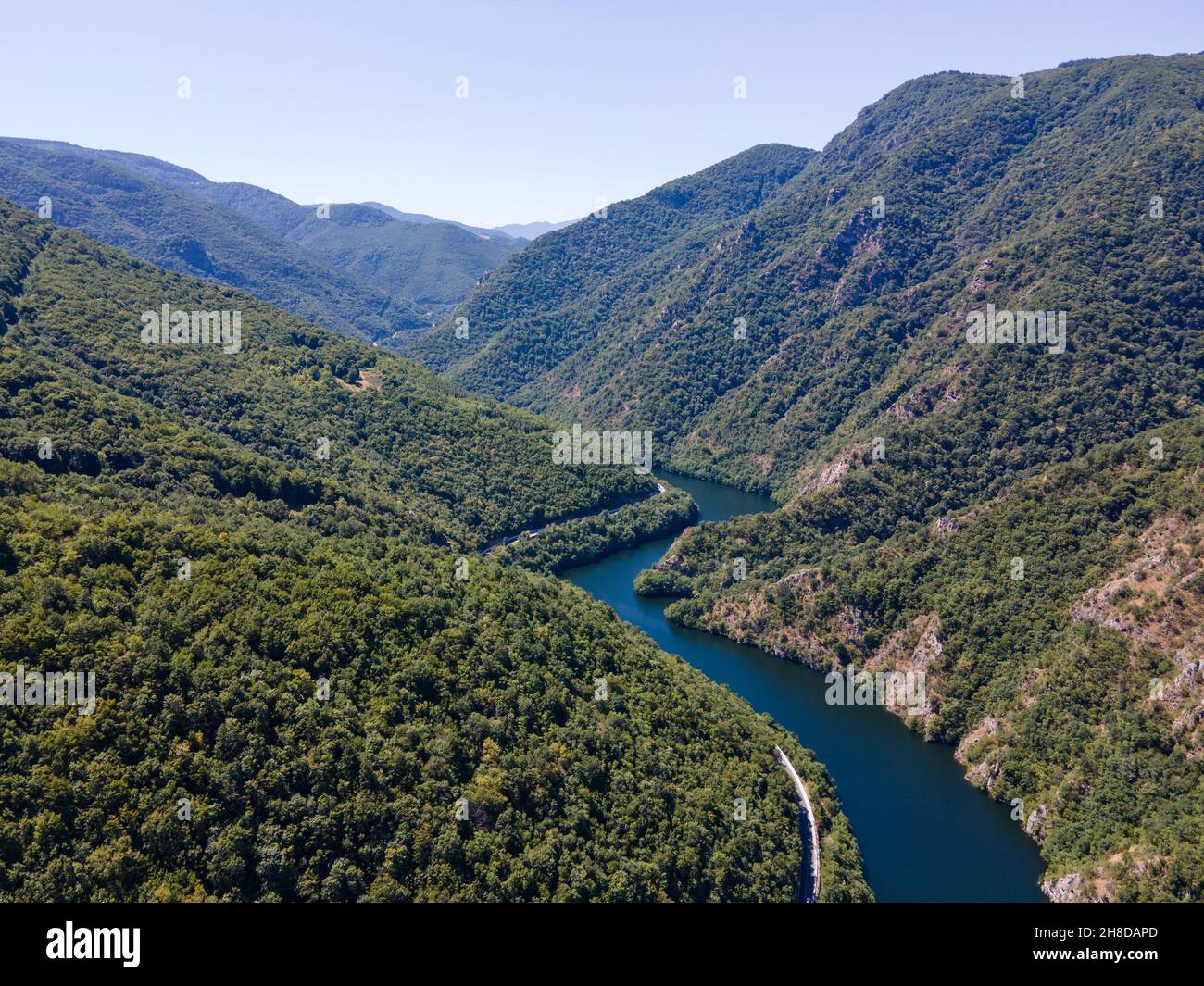 Aerial view of Krichim Reservoir, Rhodopes Mountain, Plovdiv Region ...