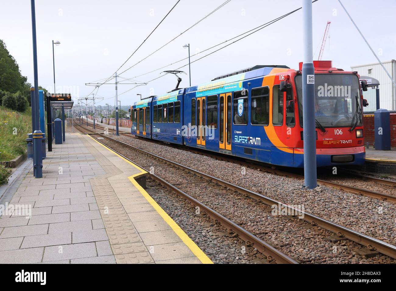 SHEFFIELD, UK - JULY 10, 2016: People ride Stagecoach Supertram in ...