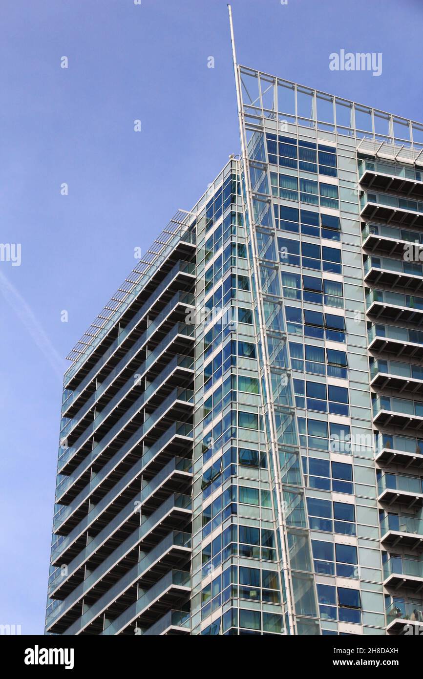 LONDON, UK - JULY 6, 2016: Aldgate Tower office building in Whitechapel ...