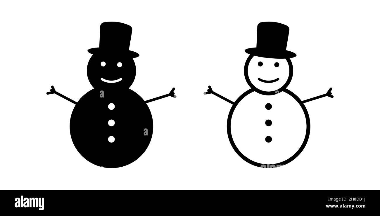 Snowman icon isolated black Stock Vector Images - Alamy