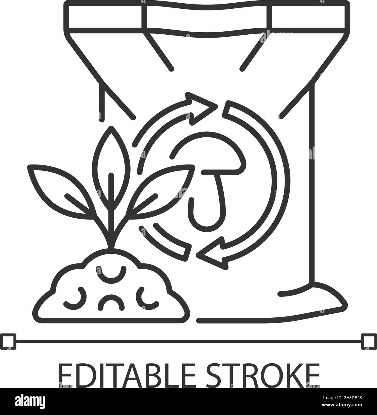 Mushroom manure linear icon Stock Vector Image & Art - Alamy