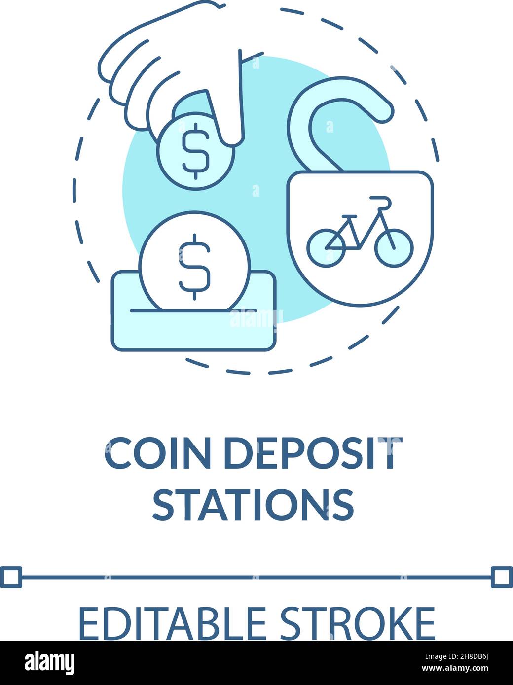 Coin deposit stations blue concept icon Stock Vector Image & Art - Alamy