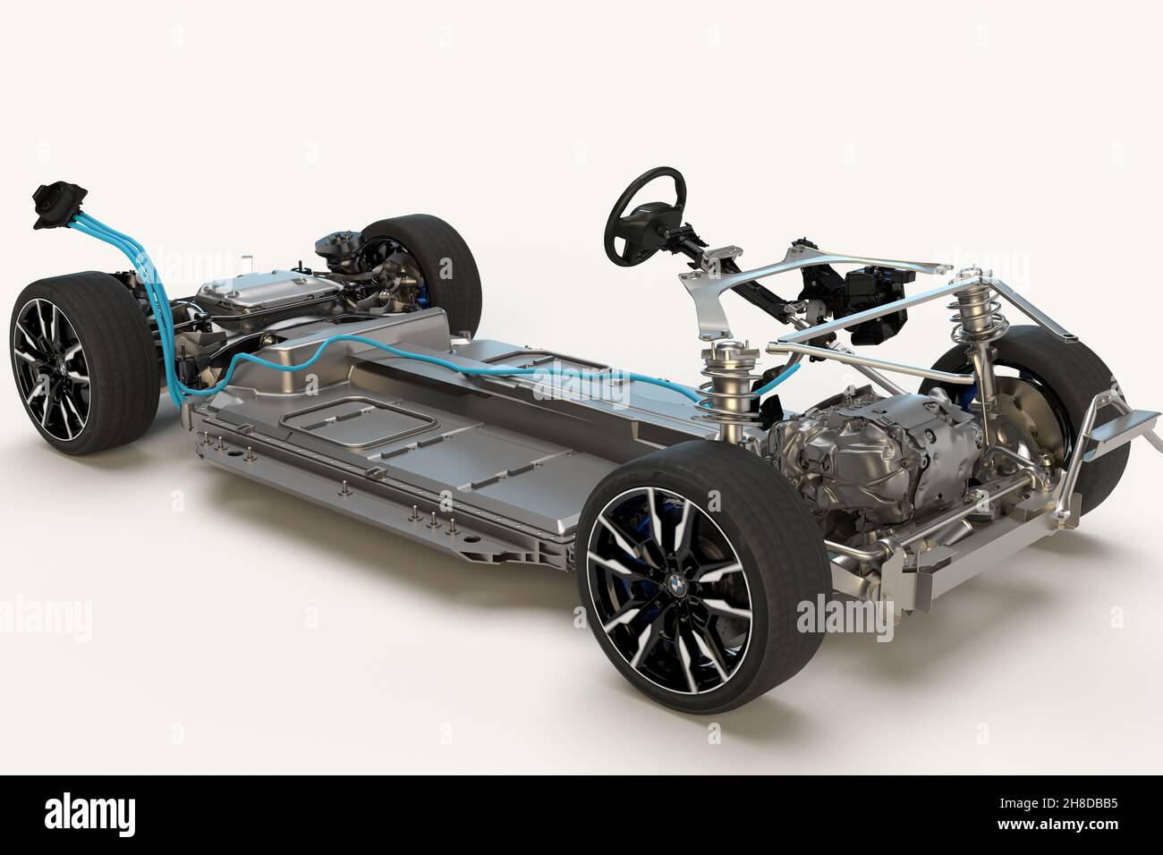 Electric Vehicle Cross Section on the BMW i4 sports example Stock Photo ...
