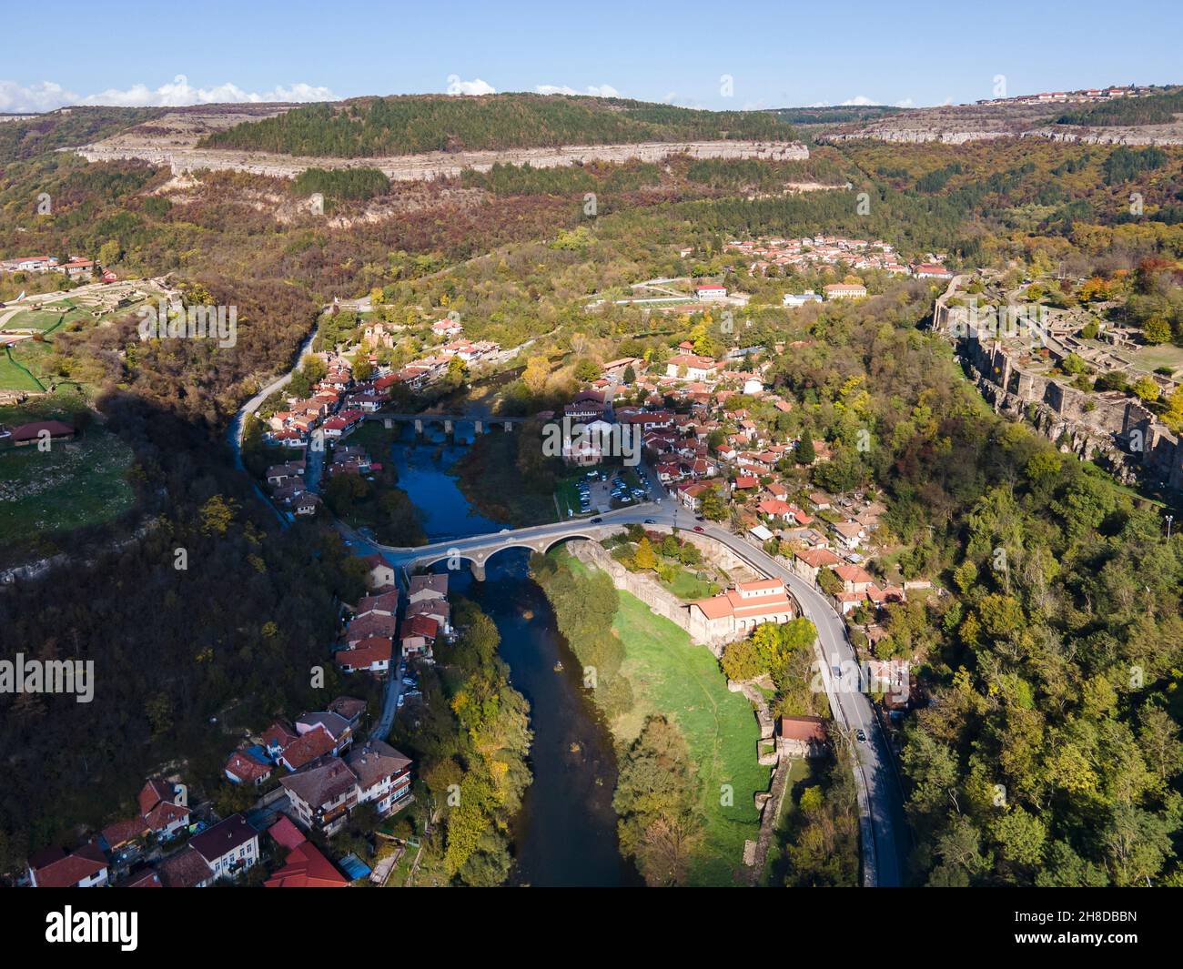 Amazing Aerial view of city of Veliko Tarnovo, Bulgaria Stock Photo - Alamy