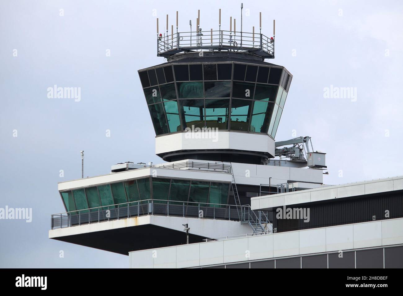AMSTERDAM, NETHERLANDS - JULY 11, 2017: Air traffic control tower in ...