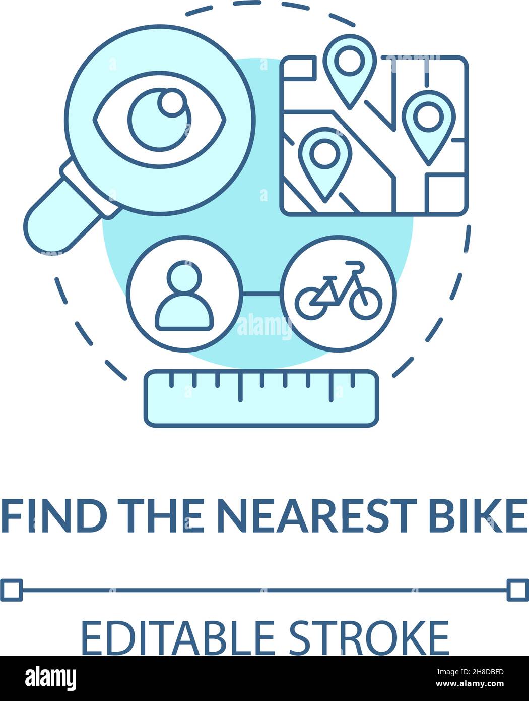 Find nearest bike blue concept icon Stock Vector Image & Art - Alamy