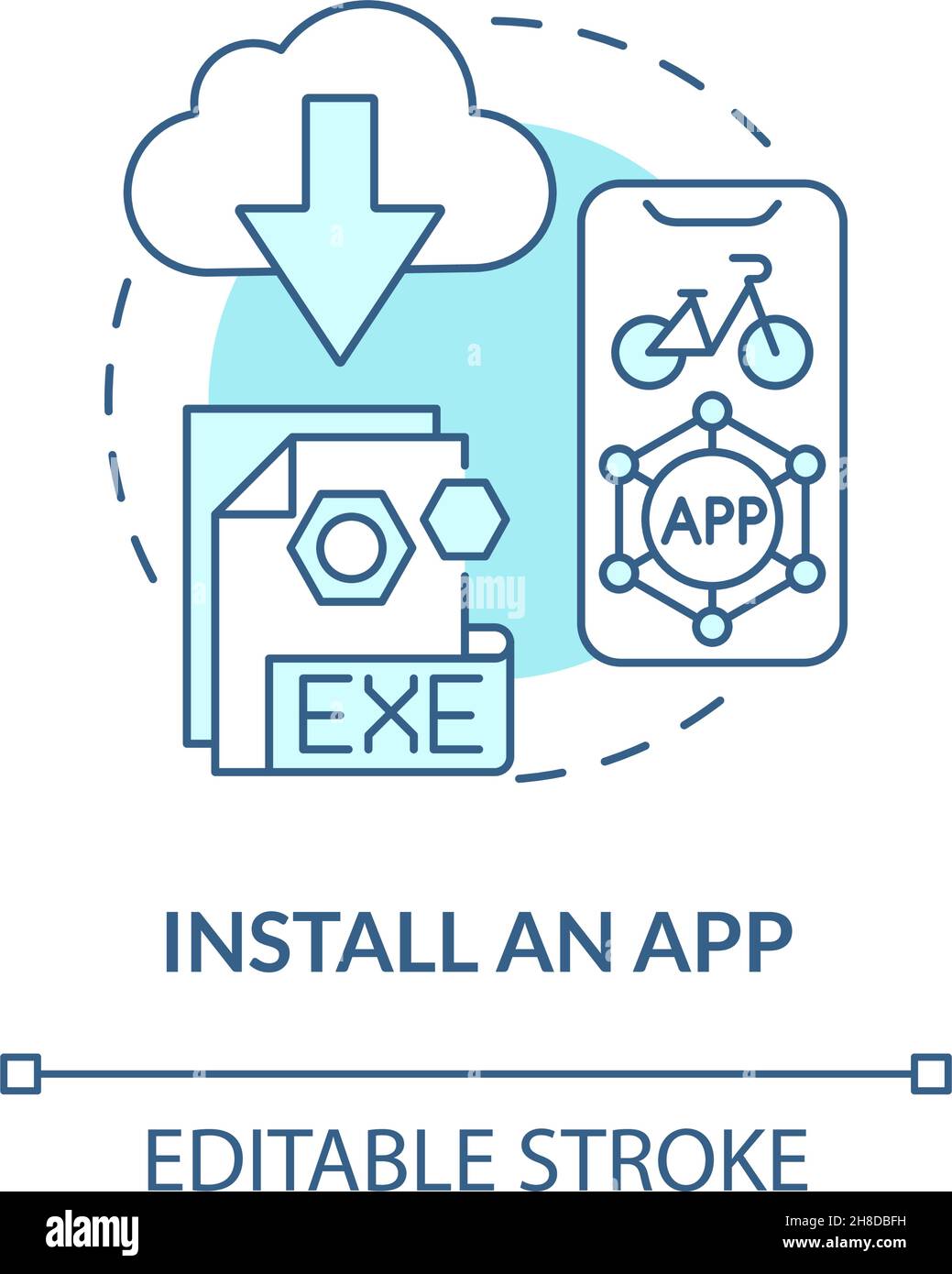 Install app blue concept icon Stock Vector Image & Art - Alamy