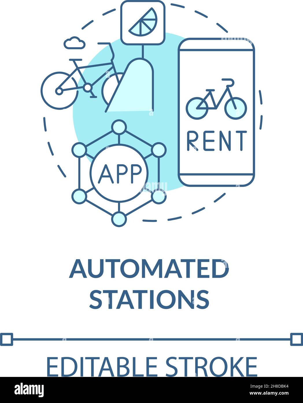 Automated stations blue concept icon Stock Vector Image & Art - Alamy