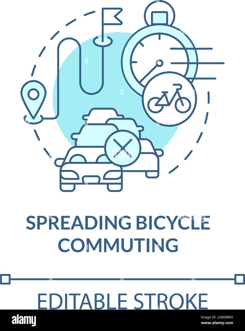 Spreading bicycle commuting blue concept icon Stock Vector Image & Art ...