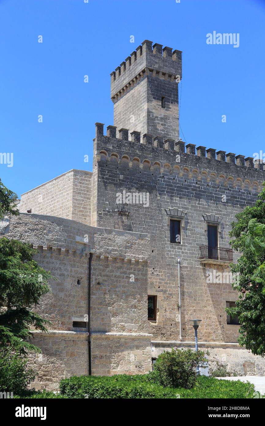 Nardo in Apulia, Italy. Castle view - Castello Acquaviva Stock Photo ...