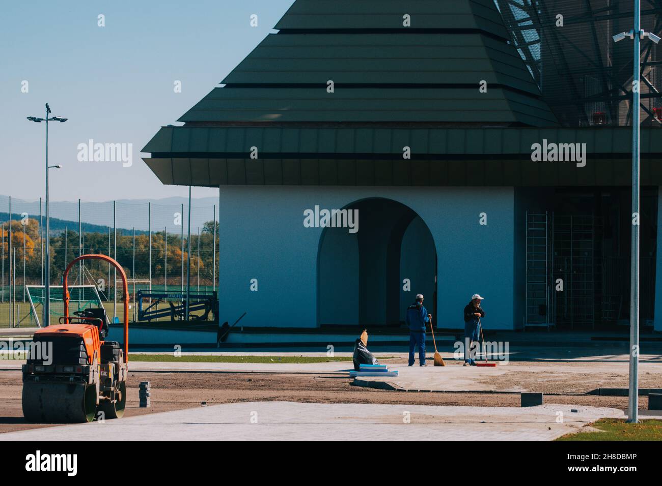 SFANTU GHEORGHE, ROMANIA - Sep 23, 2021: The new stadium Sepsi Osk ...