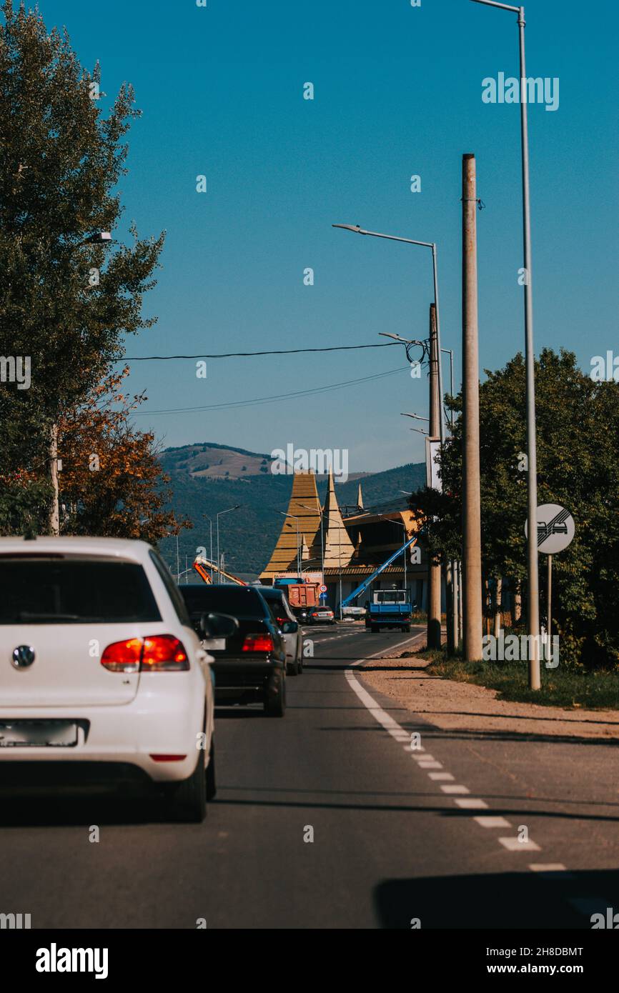 SFANTU GHEORGHE, ROMANIA - Sep 23, 2021: The new stadium Sepsi Osk ...