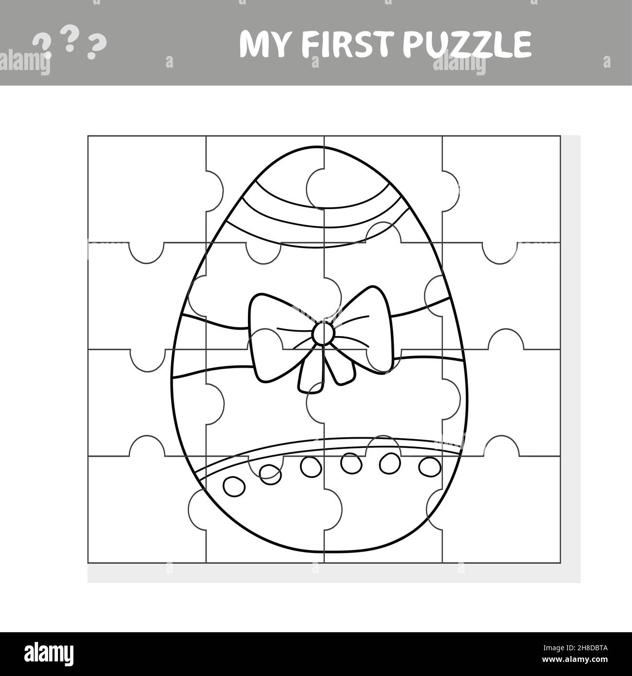 Education paper game for children, Easter egg. My first puzzle game for ...