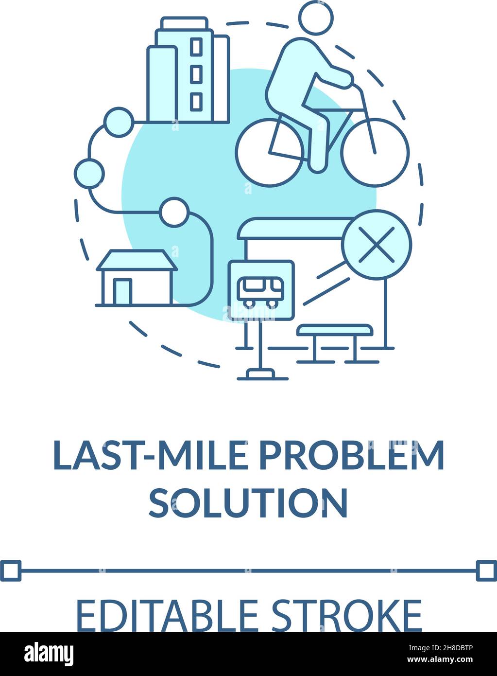 Last-mile problem solution blue concept icon Stock Vector Image & Art ...