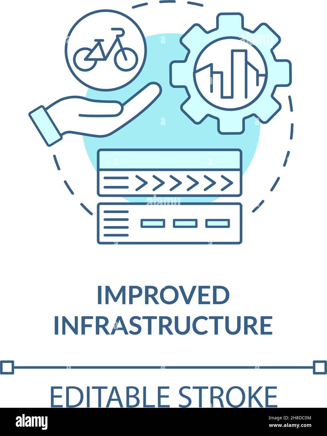 Improved infrastructure blue concept icon Stock Vector Image & Art - Alamy