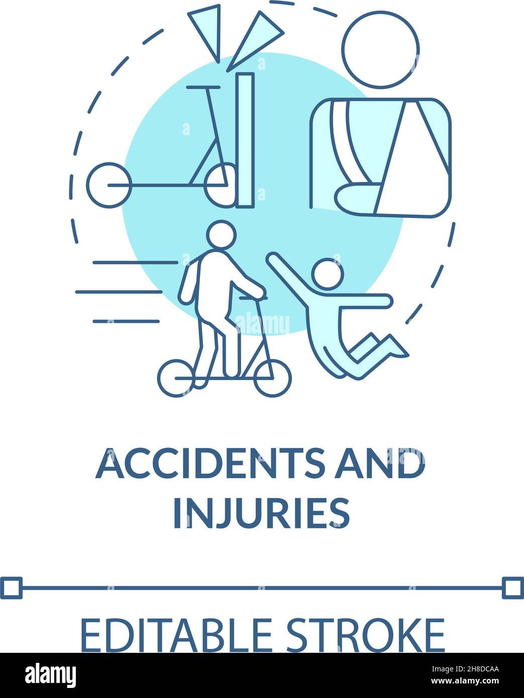 Accidents and injuries blue concept icon Stock Vector Image & Art - Alamy