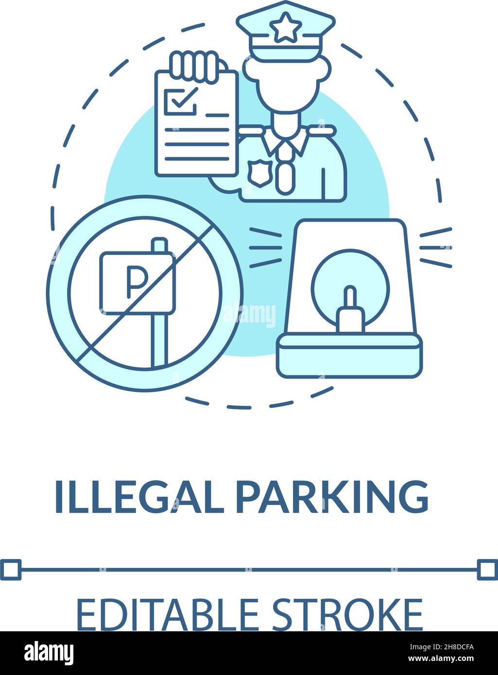 Illegal parking blue concept icon Stock Vector Image & Art - Alamy