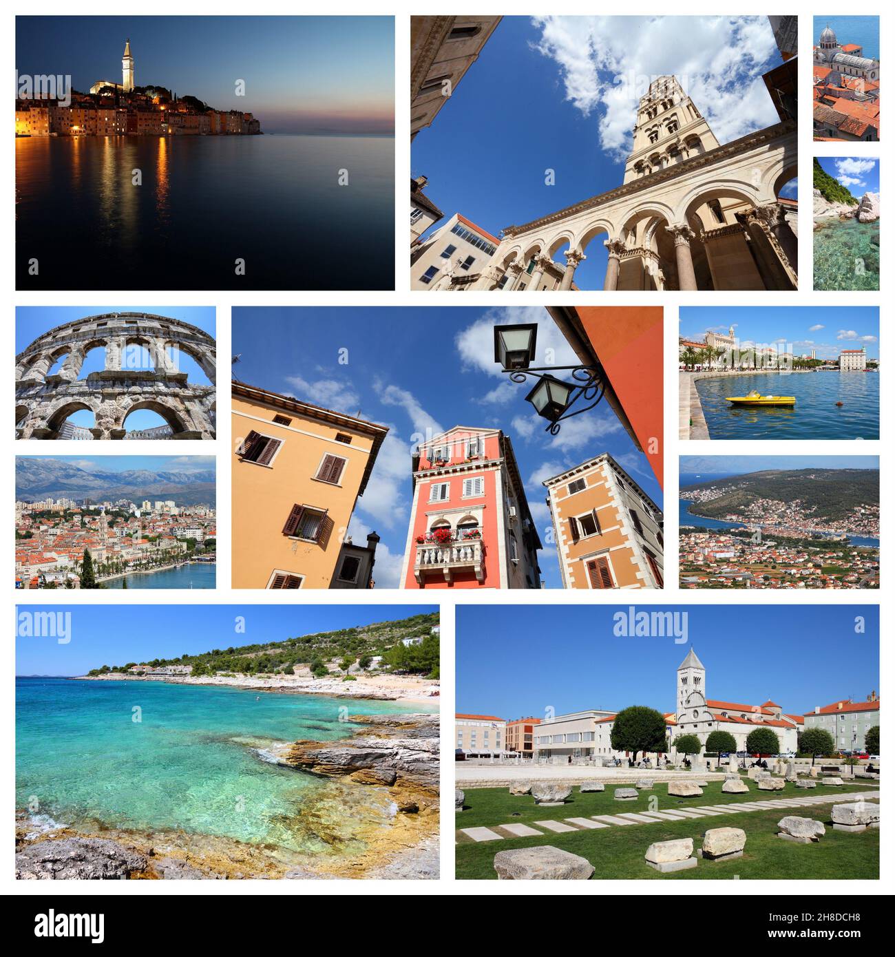 Croatia travel photo set - collage with Dalmatia coasts, Split, Trogir ...