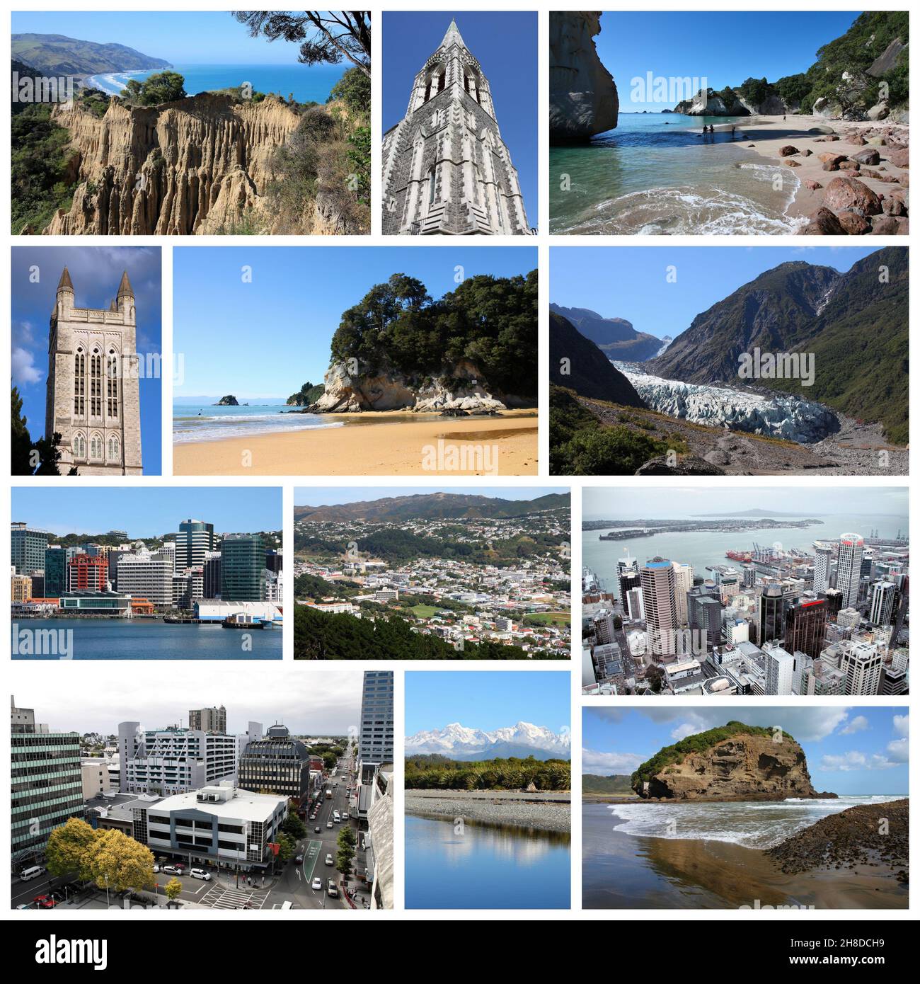 New Zealand tourism attractions - travel photo collage with Auckland ...