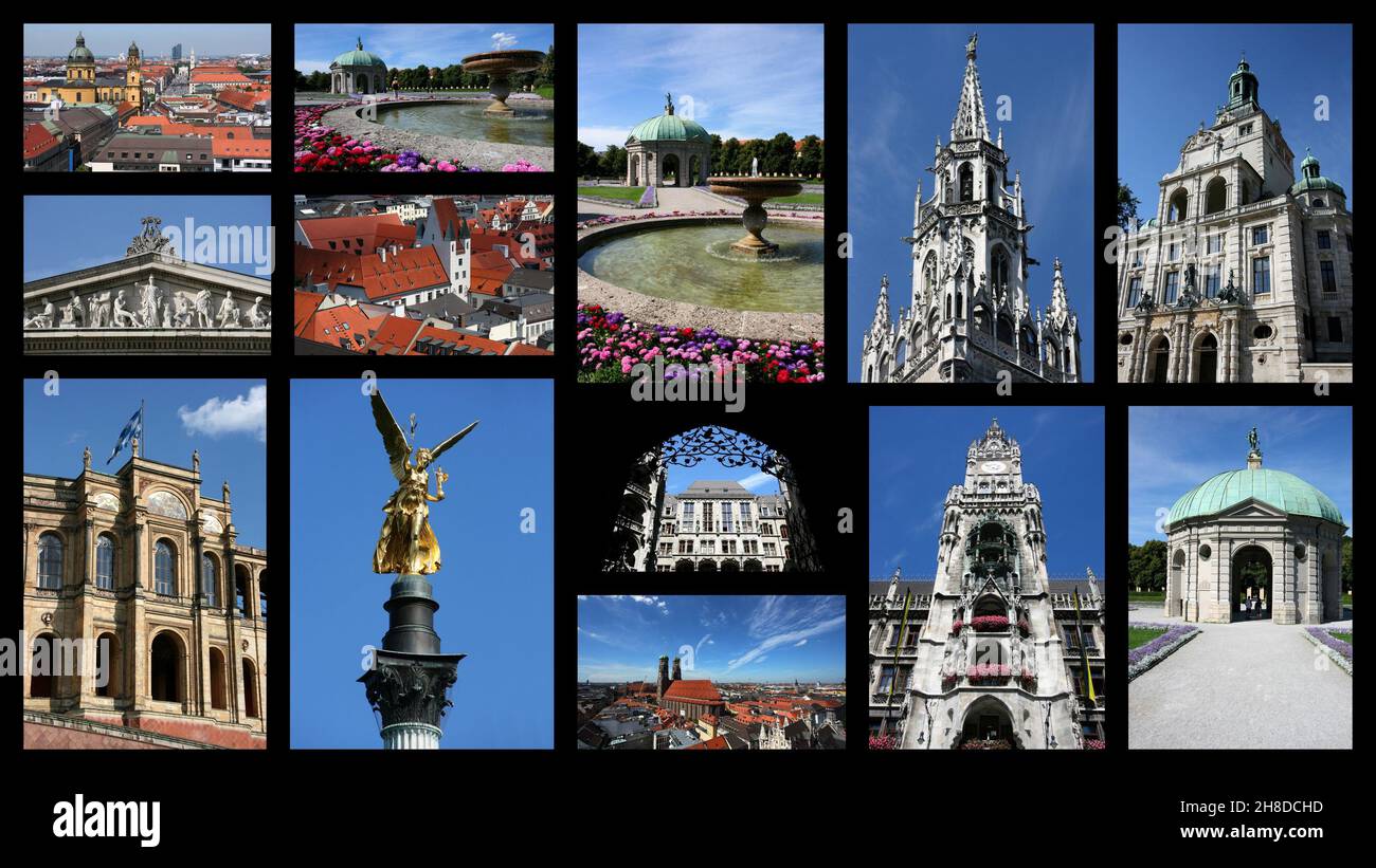 Munich Germany travel photo collage - images collection Stock Photo - Alamy