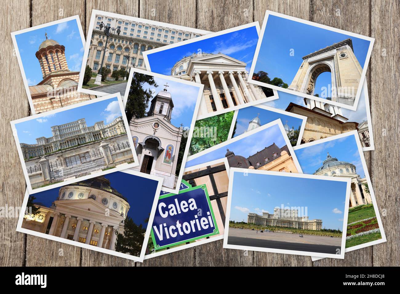 Bucharest photos collage - Romania capital city landmark postcard ...