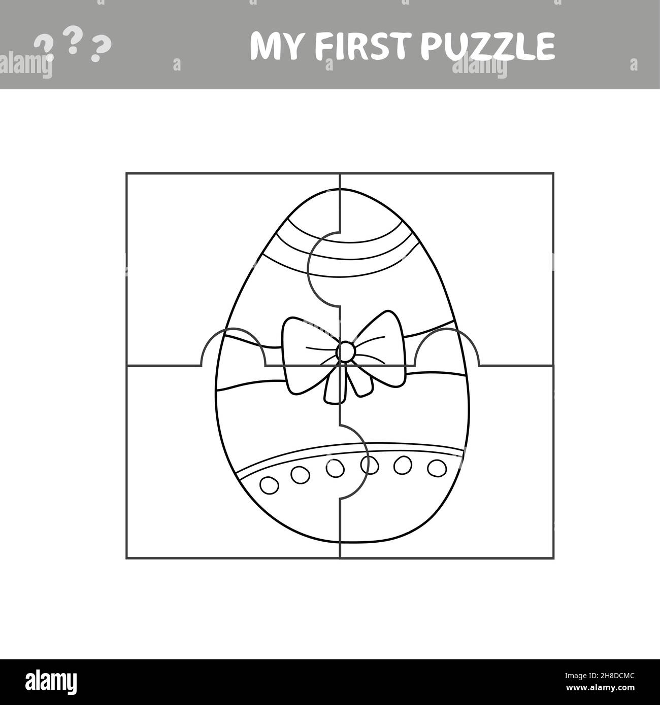 Education paper game for children, Easter egg. My first puzzle game for ...