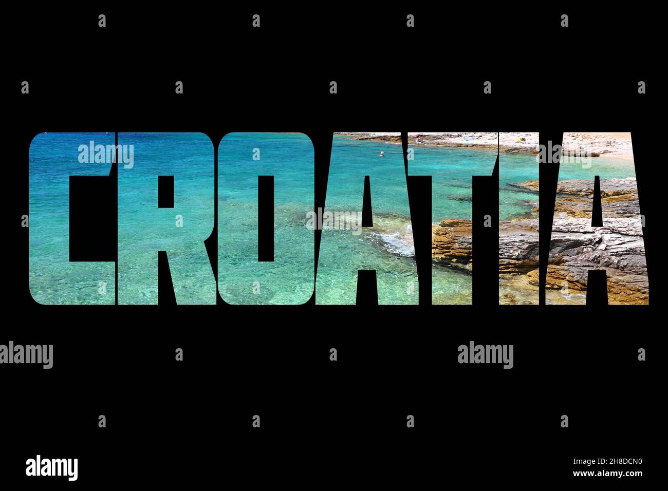 Croatia text sign - country name word photo silhouette Stock Photo - Alamy