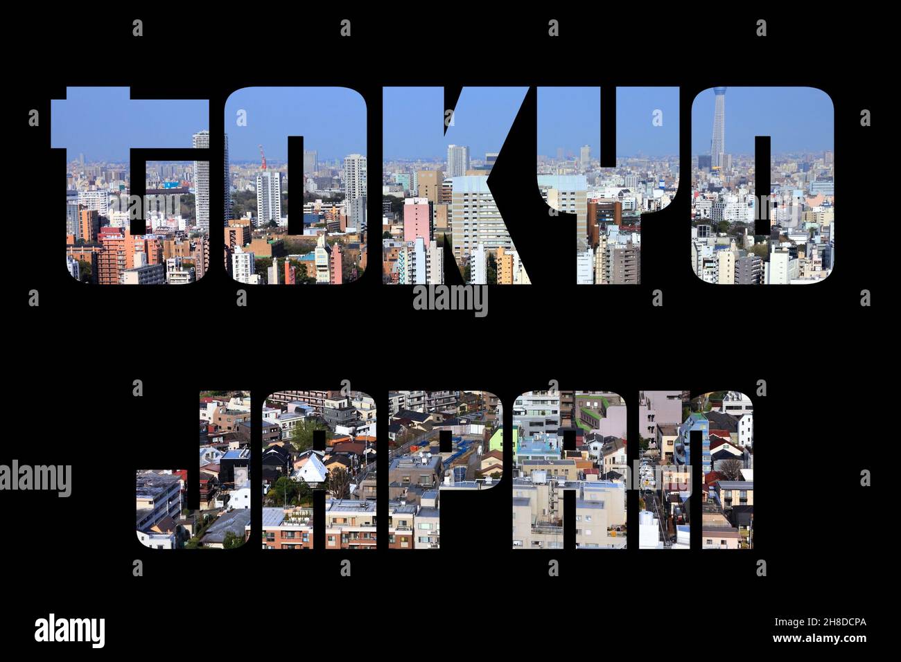 Tokyo word text - Japan city travel sign Stock Photo - Alamy