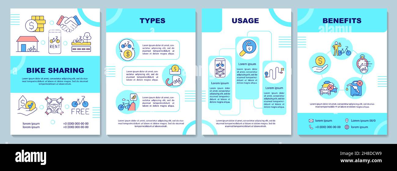 Bike sharing brochure template Stock Vector Image & Art - Alamy