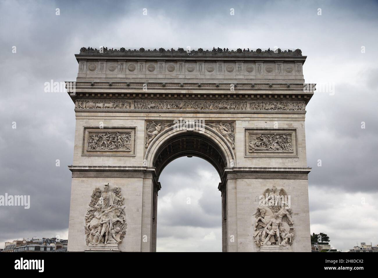 Triumphal Arch in Paris, France. Paris landmarks Stock Photo - Alamy