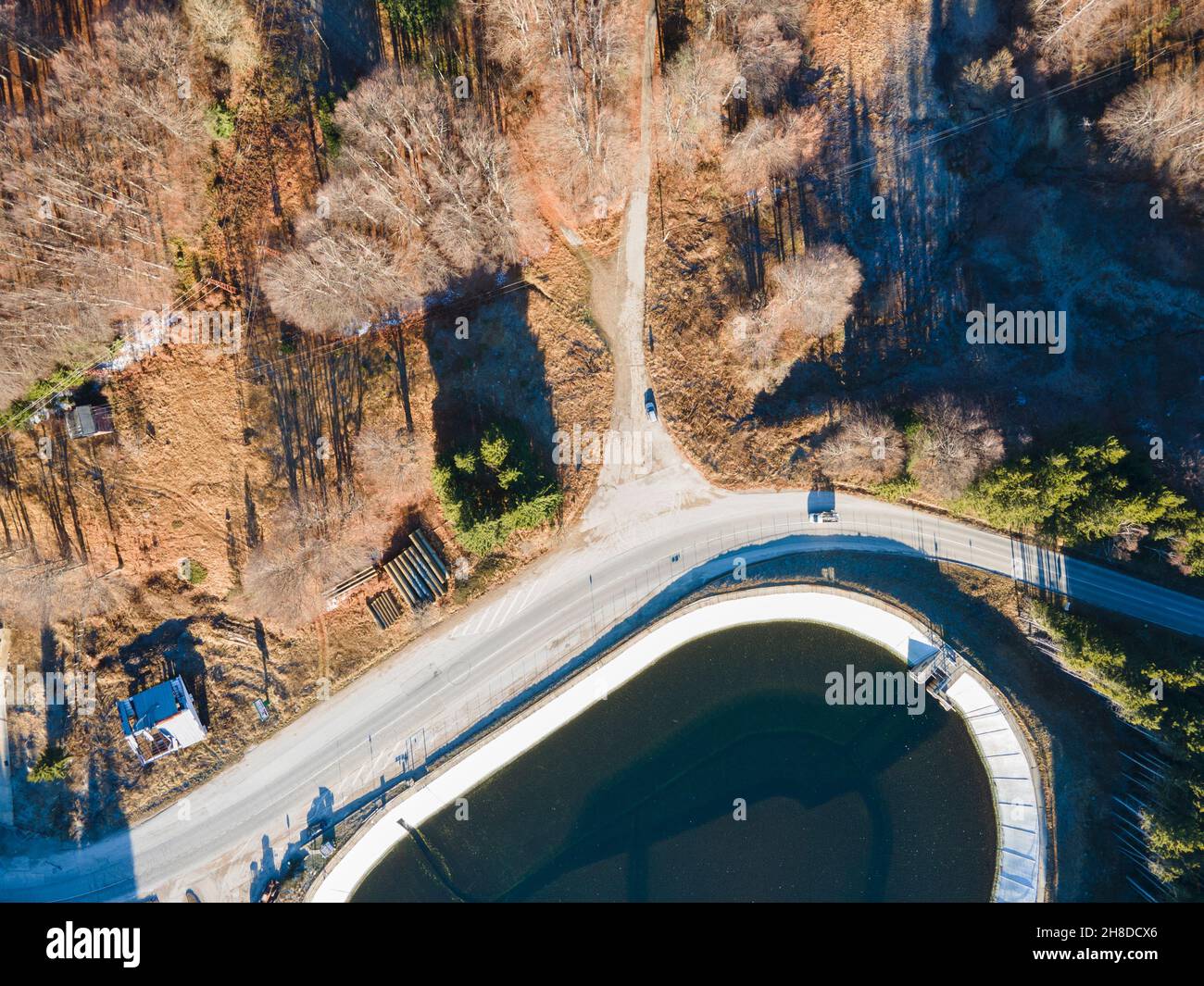 Aerial Autumn view of Petrohan Pass, Balkan Mountains, Bulgaria Stock ...