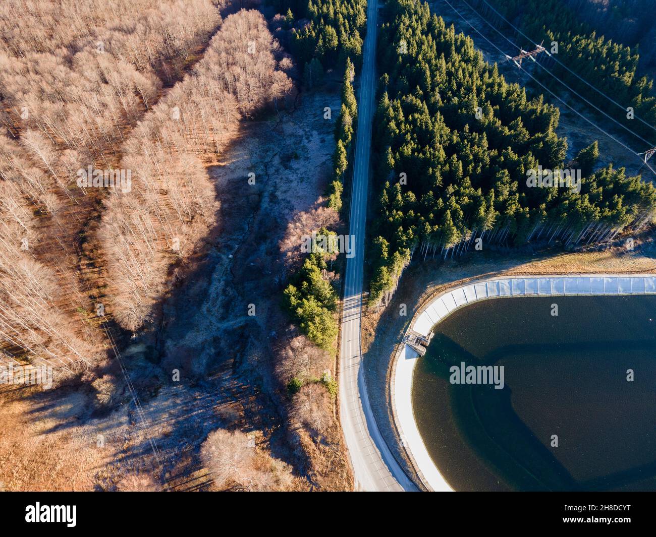 Aerial Autumn view of Petrohan Pass, Balkan Mountains, Bulgaria Stock ...