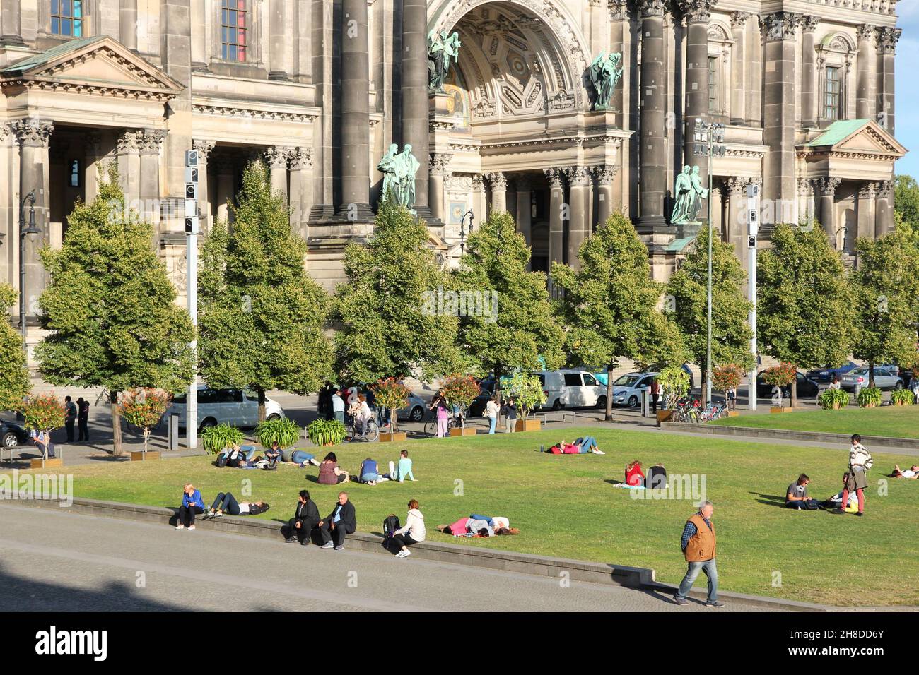 BERLIN, GERMANY - AUGUST 27, 2014: People visit the Cathedral (Berliner ...