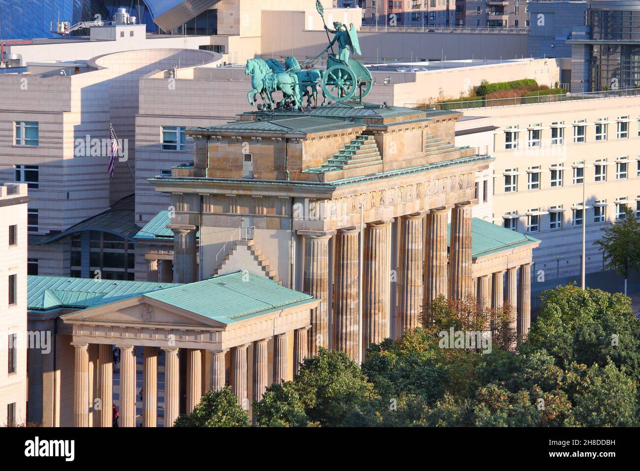 Berlin cityscape with Brandenburg Gate. Capital city of Germany Stock ...