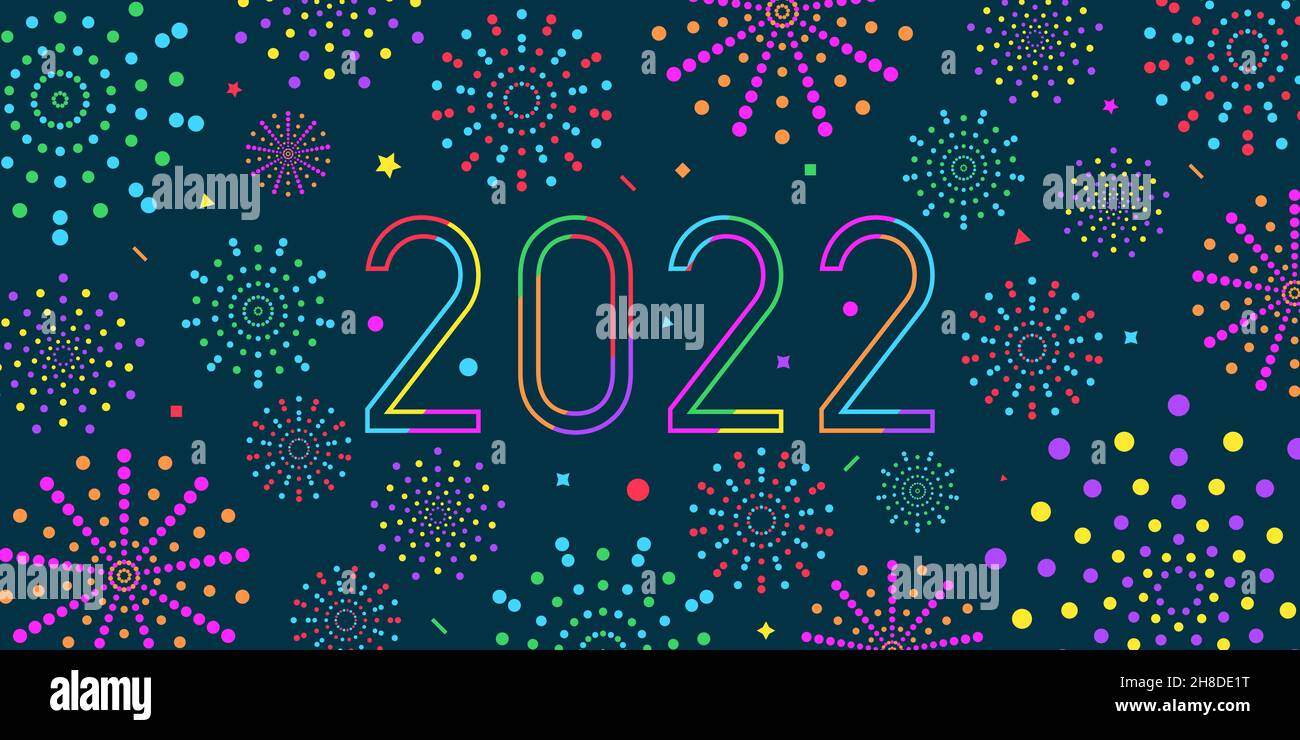 2022 happy new year with fireworks Stock Vector Image & Art - Alamy
