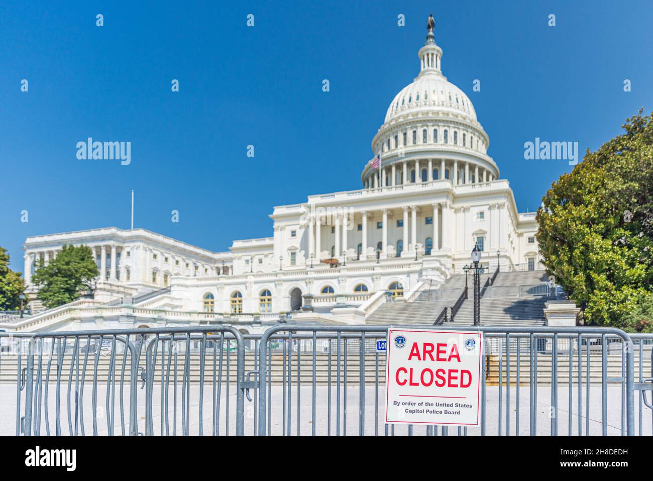 WASHINGTON DC, USA - NOVEMBER 14, 2021: Fence around the capitol in ...