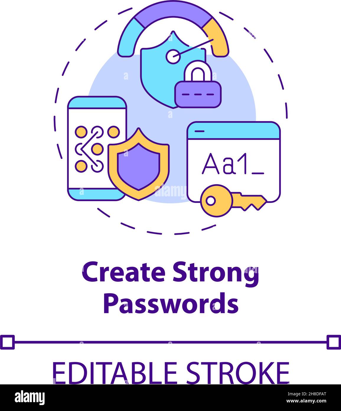 Strong password creation concept icon Stock Vector Image & Art - Alamy