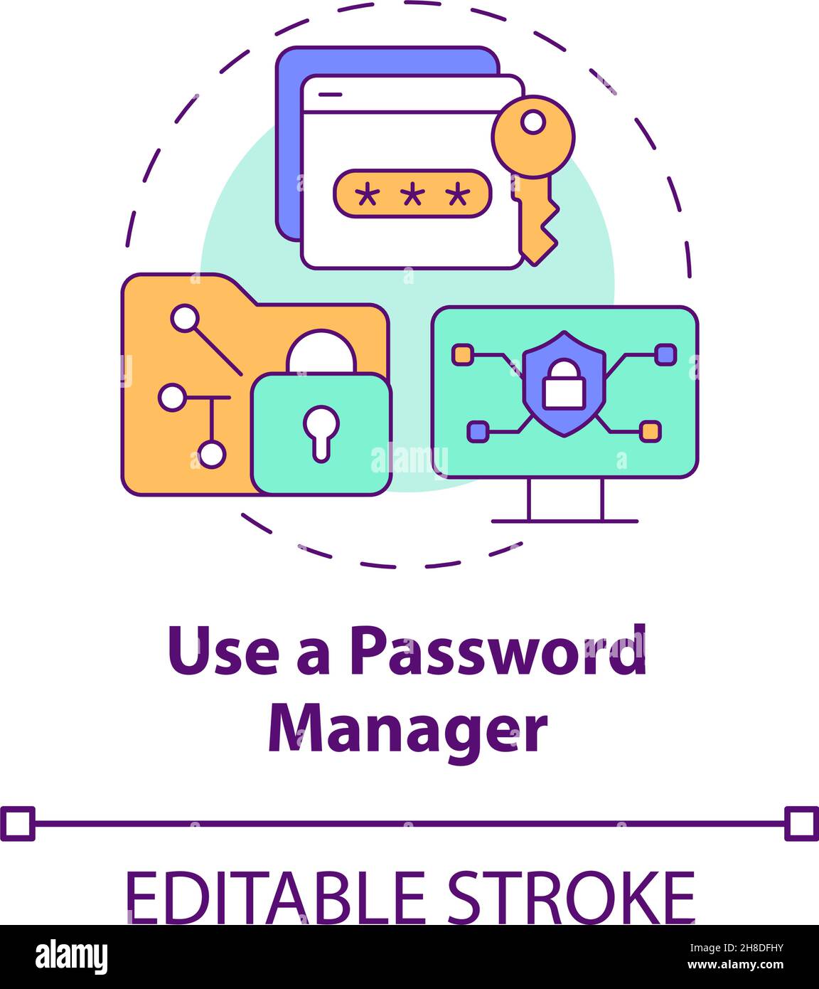 Password Manager Concept Icon Stock Vector Image And Art Alamy