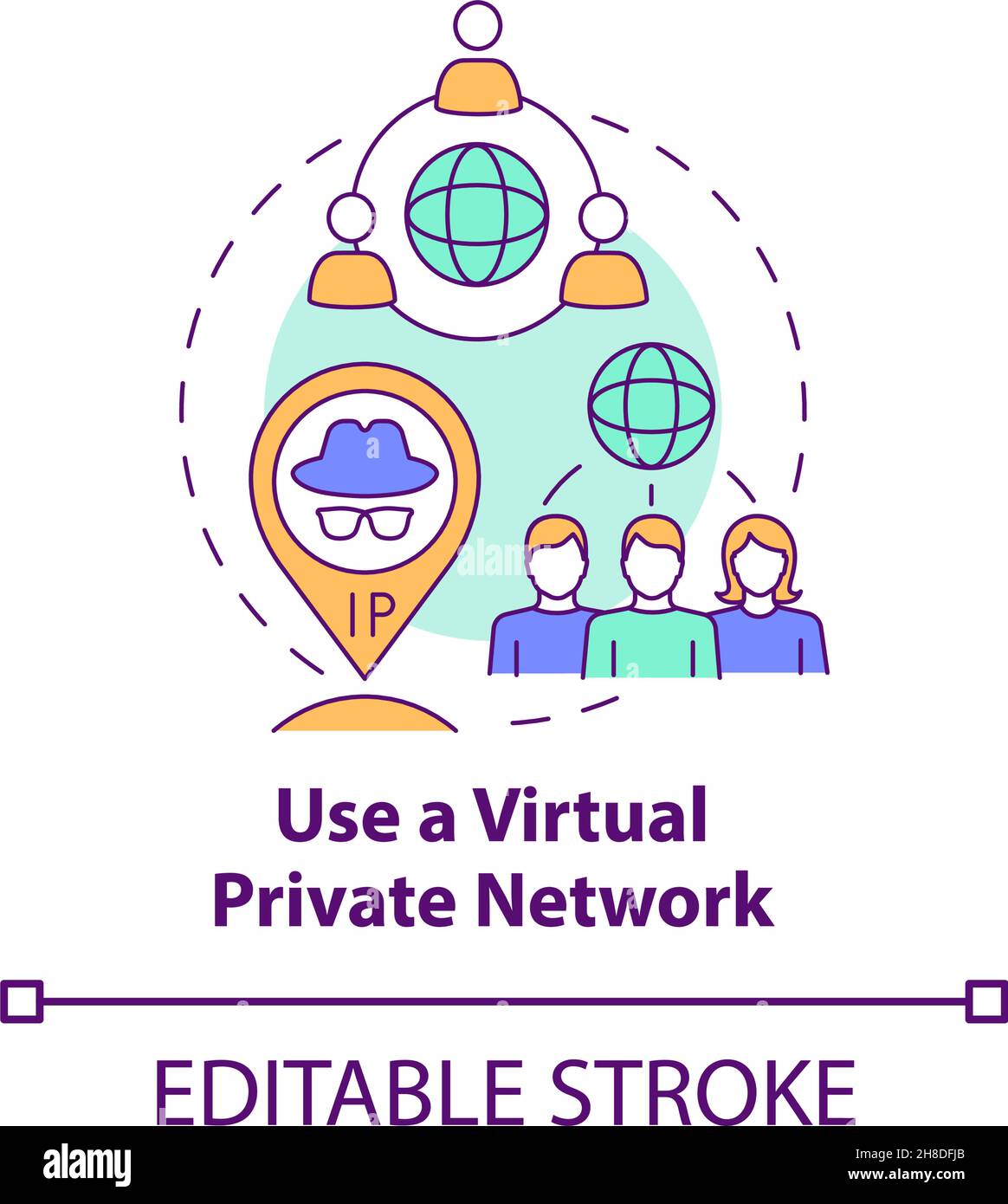 Virtual private network outline Cut Out Stock Images & Pictures - Alamy