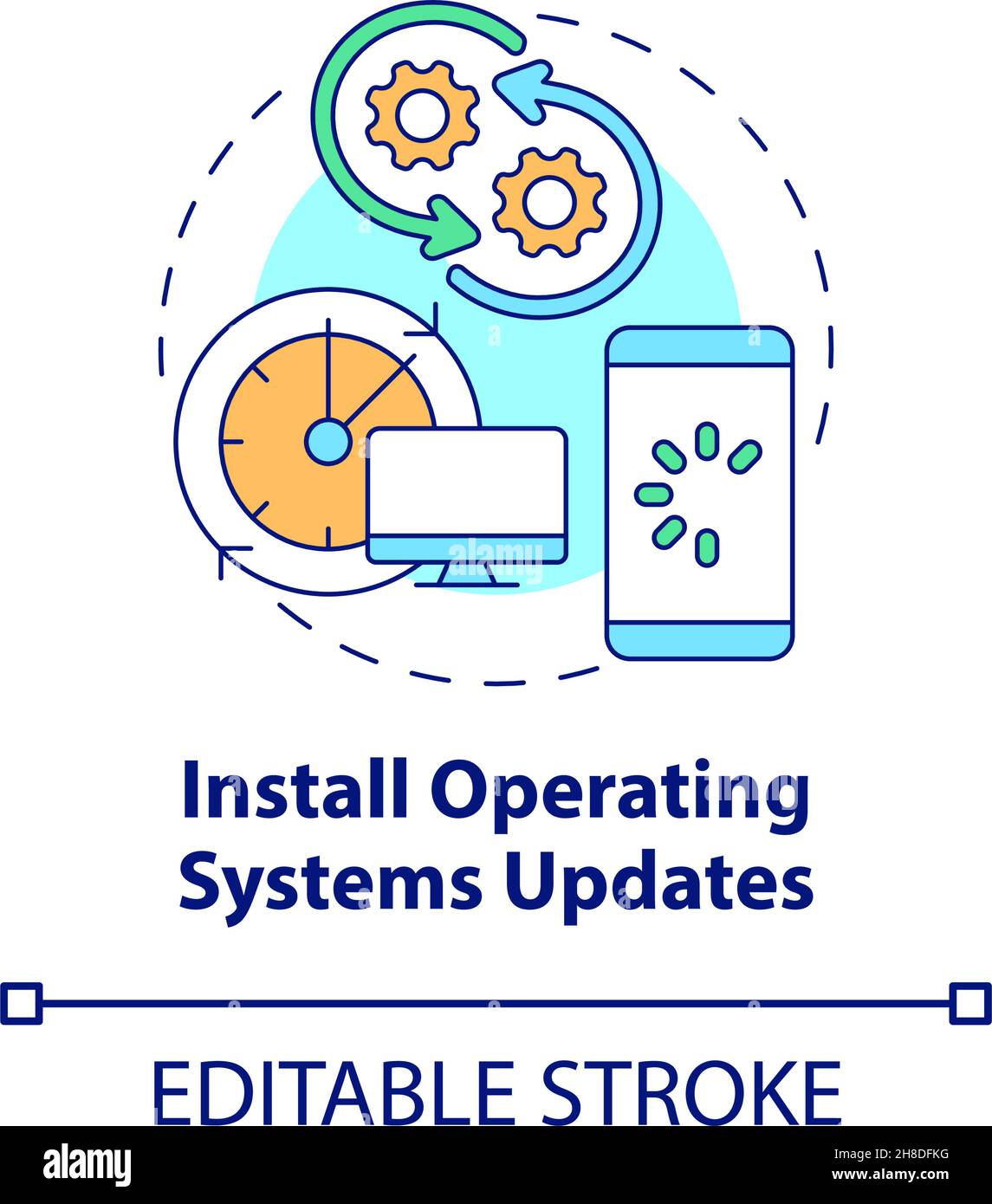 Operating system updates installation concept icon Stock Vector Image ...