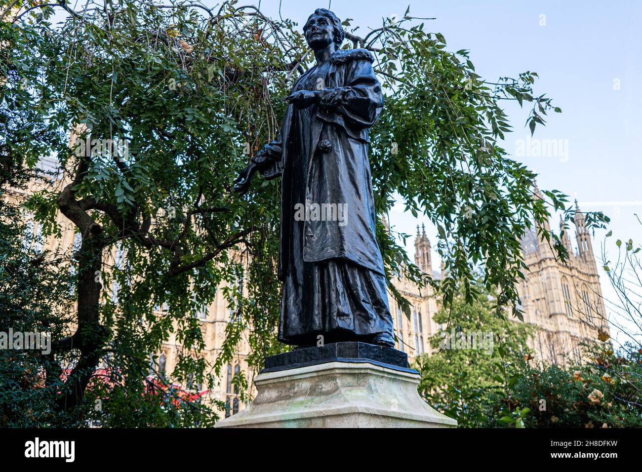 Emmeline Pankhurst leader of the British suffragette movement statue in ...