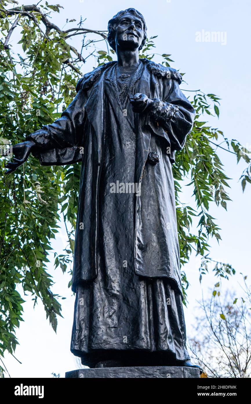 Emmeline Pankhurst leader of the British suffragette movement statue in ...