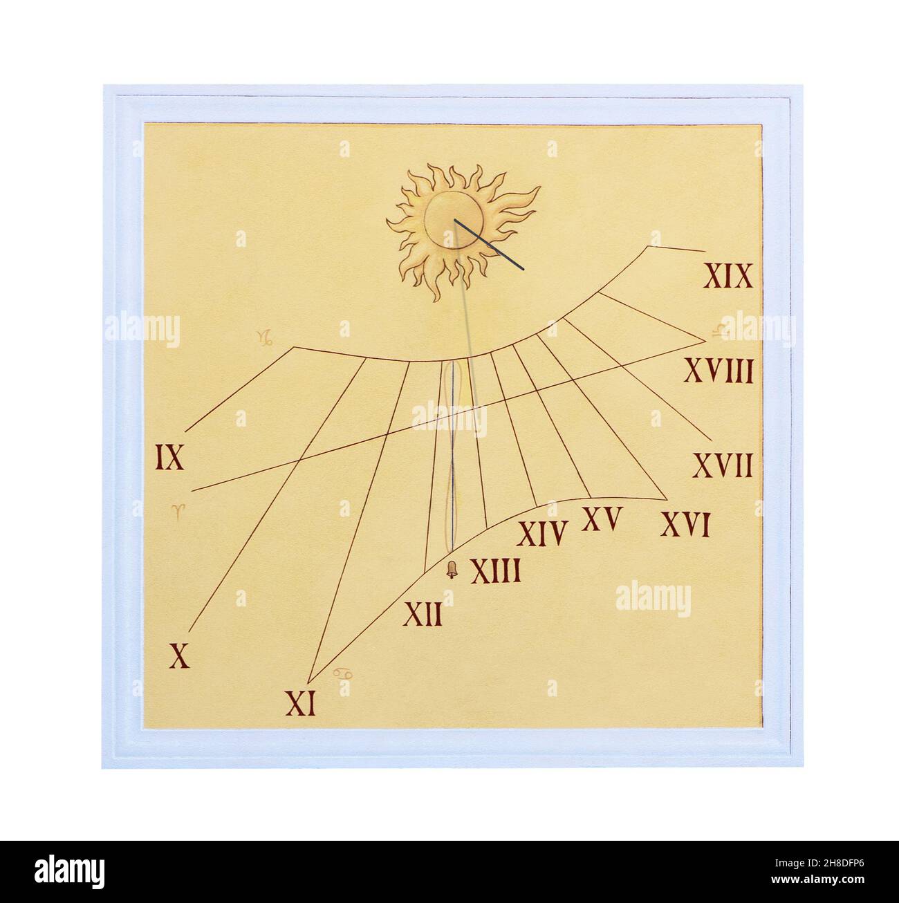 Sundial isolated on white background Stock Photo - Alamy
