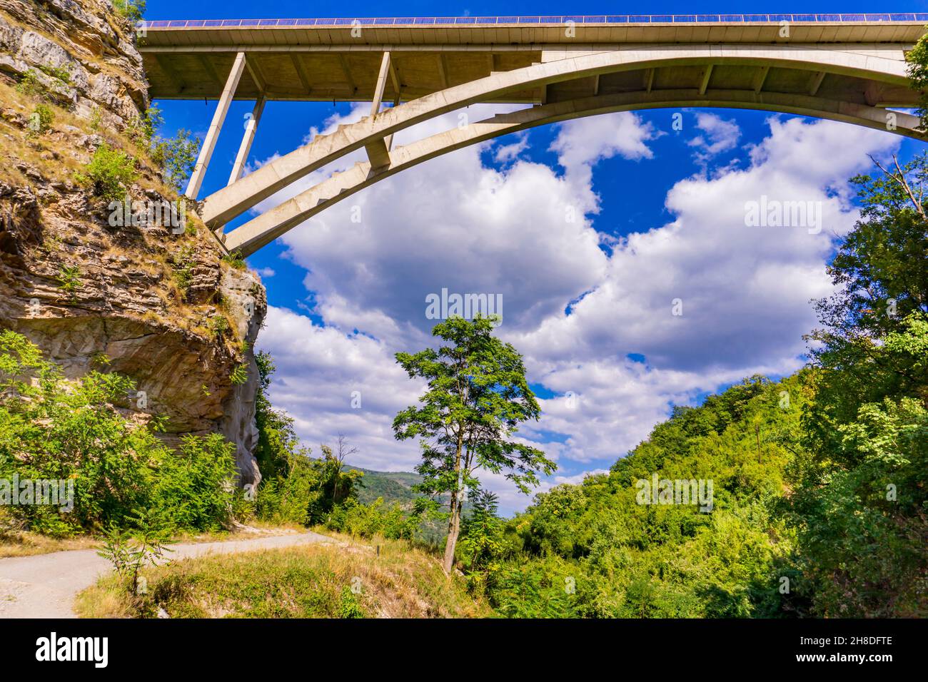Bridge on Kladovo-Golubac road over Boljetin river gorge in Eastern ...