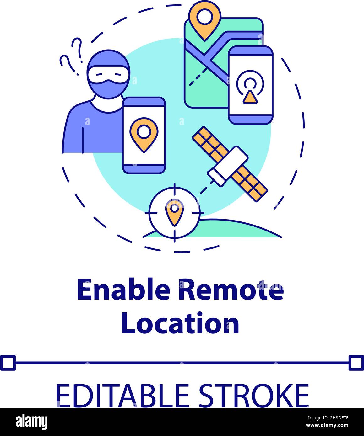 Remote location enabling concept icon Stock Vector Image & Art - Alamy