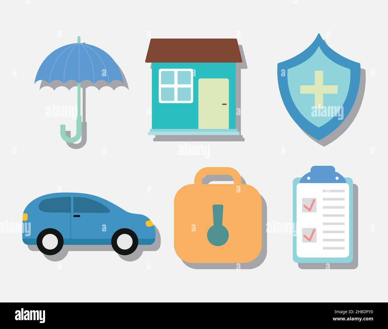 protection and insurance icon set Stock Vector Image & Art - Alamy