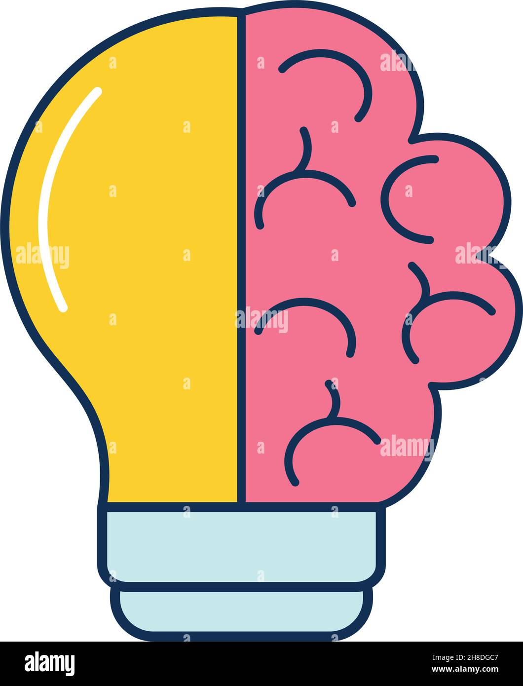 brain in bulb shape on white background Stock Vector Image & Art - Alamy