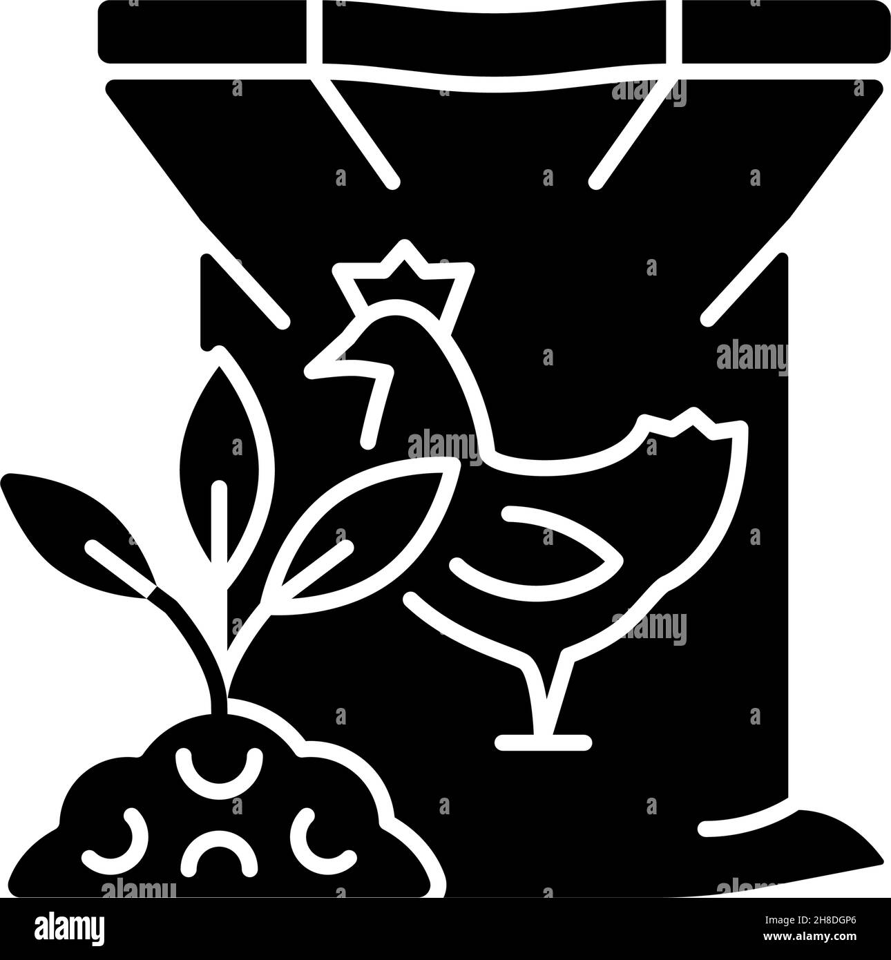 Chicken poultry manure black glyph icon Stock Vector Image & Art - Alamy