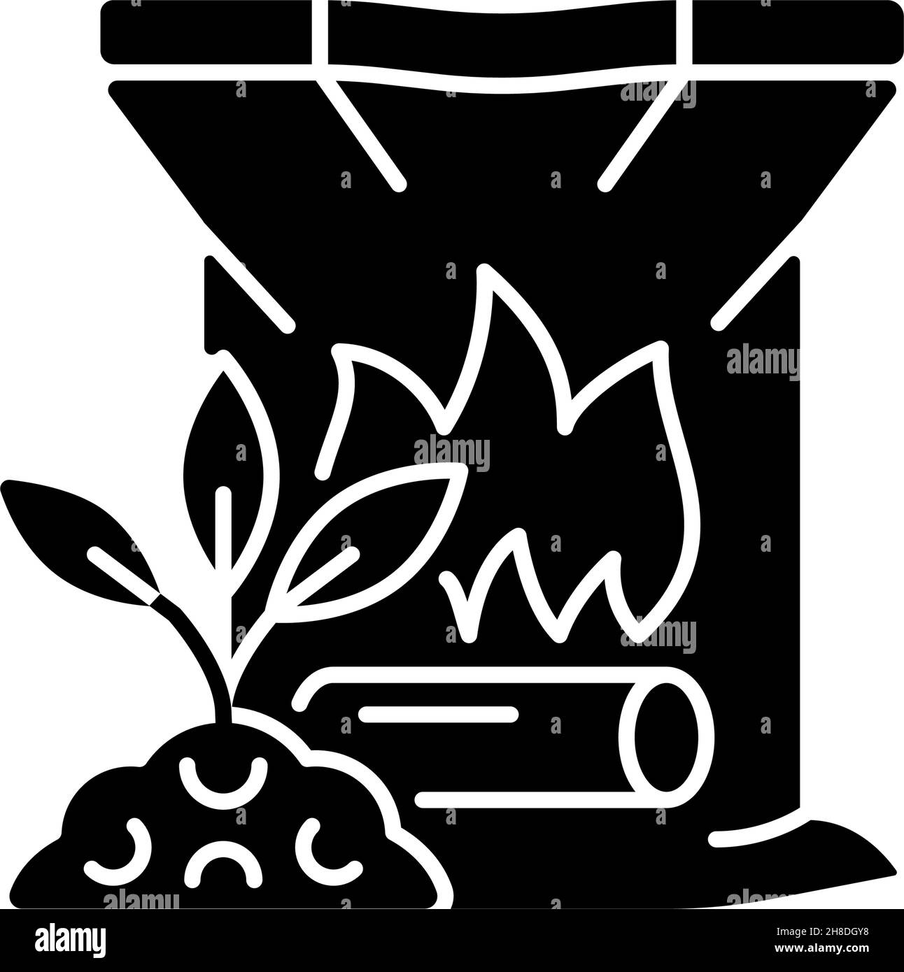 Wood ash black glyph icon Stock Vector Image & Art - Alamy